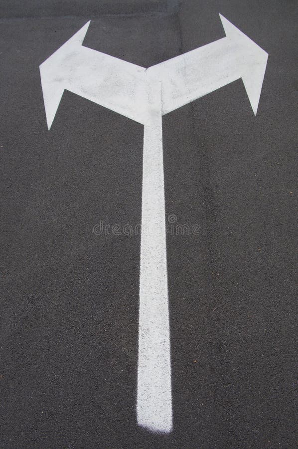 Road marking double arrow stock photo. Image of right - 99236210
