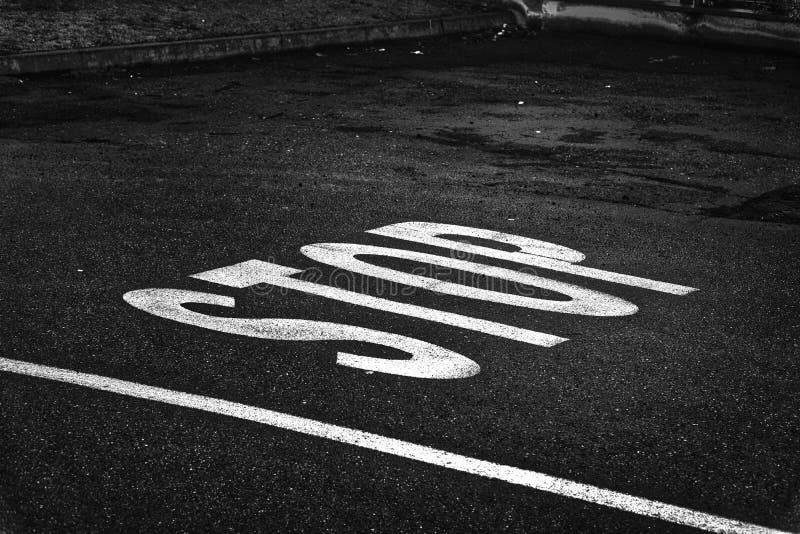 Road Marking of Stop Sign, Street Direction Stock Photo - Image of ...