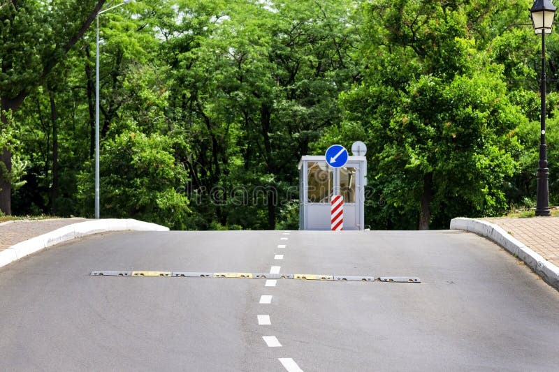 The Road with a Marking Up. Speed Bump Stock Photo - Image of road ...