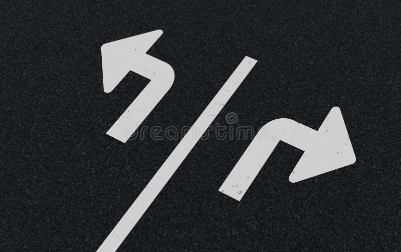 Street Road Arrows Direction on Asphalt Texture Stock Illustration ...