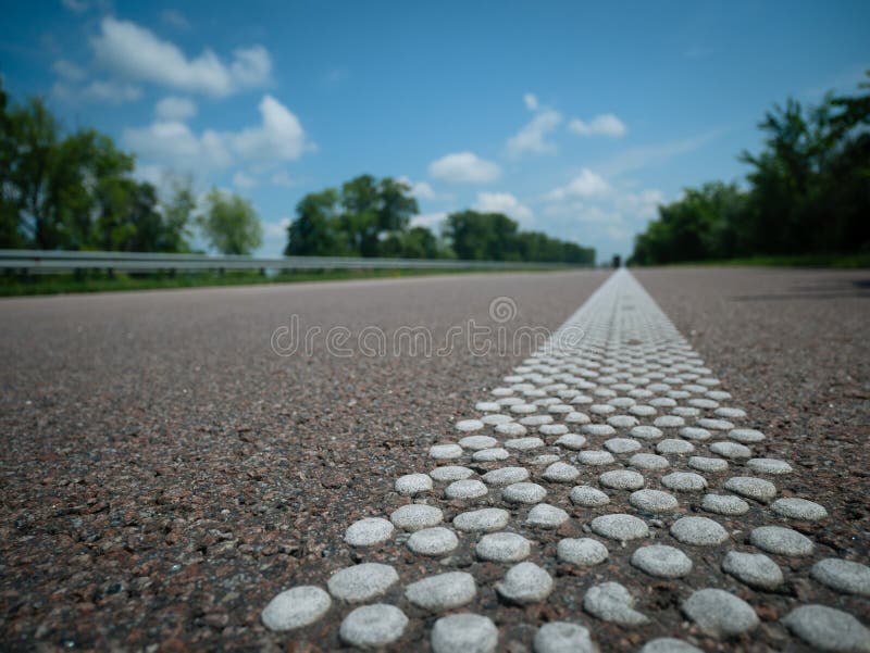 Road Markings on the Asphalt Receding into the Distance Stock Image ...