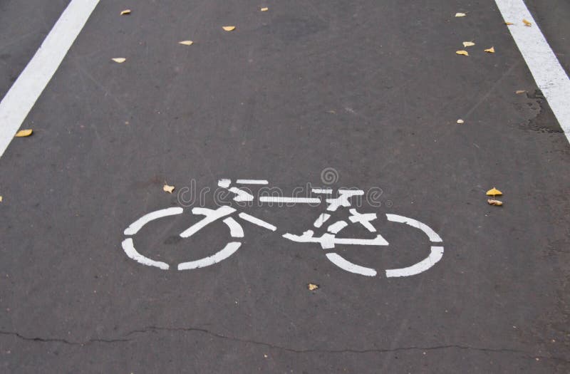 Bike Trail, road markings stock photo. Image of transports - 44206382