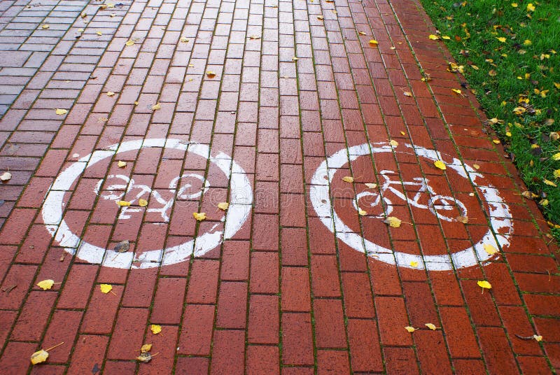 Road Markings Painted with White Paint. Signs on the Sidewalk and Road ...