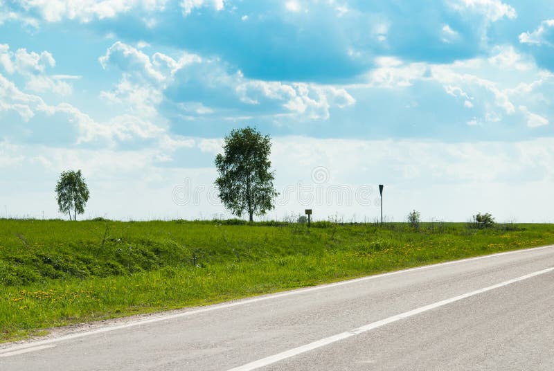 Road and the meadows stock image. Image of green, highway - 19668689