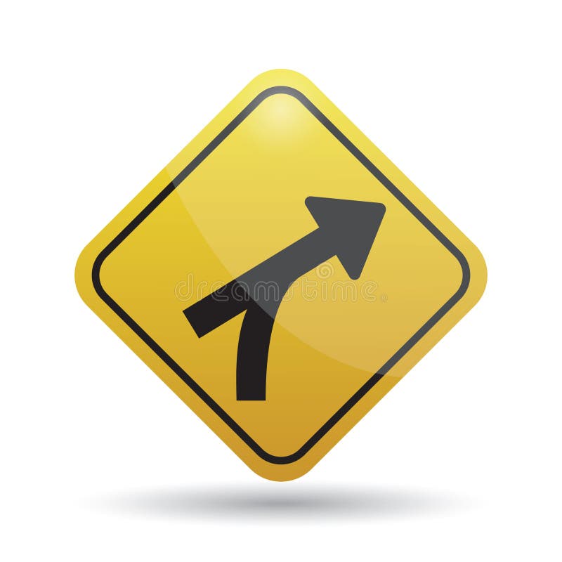 Road Merge on Left Side. Vector Illustration Decorative Design Stock ...
