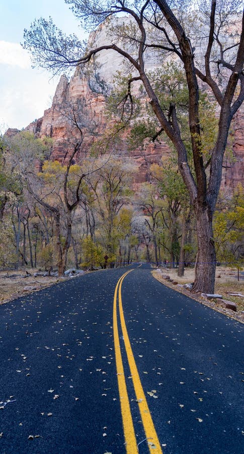 A Road in the Middle of Mountains during the Fall Season Stock Image ...