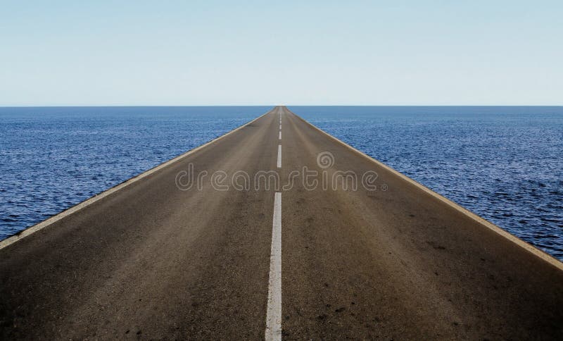 Road In The Middle Of The Sea Stock Image - Image: 21074751