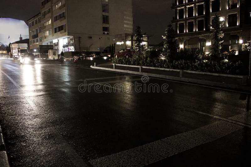 Road at midnight stock image. Image of lightweight, ghetto - 72467529