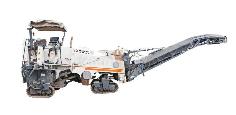 Road milling machine stock photo. Image of dumper, white - 26962406