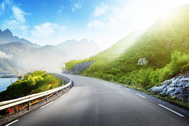 Road into the mist stock image. Image of beauty, growth - 1144785
