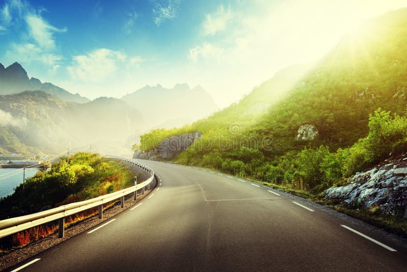 Road in to the mist stock photo. Image of seasonal, uphill - 476320