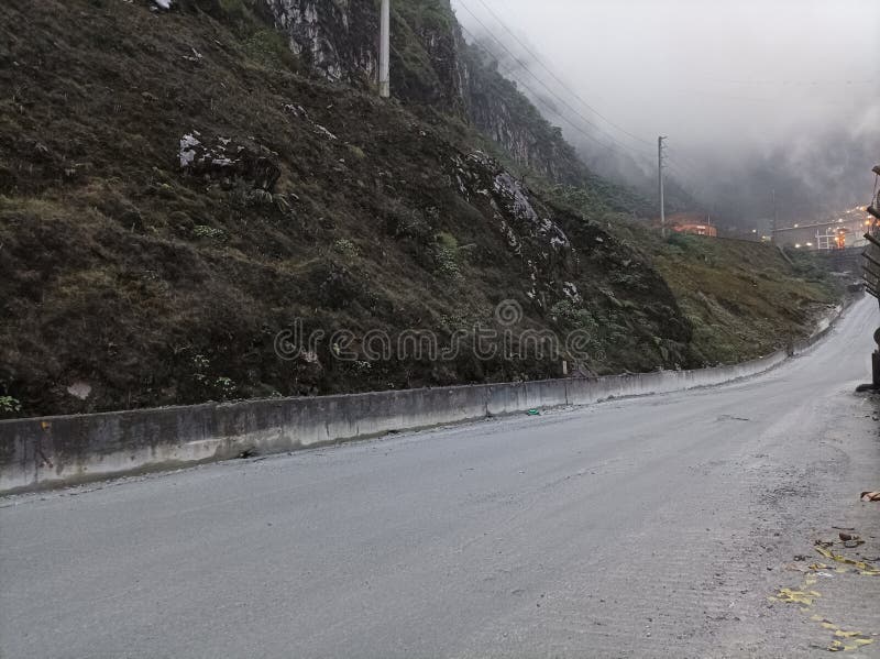 Road Montaints Electrical Pole Cable Cloud Stock Photo - Image of pole ...