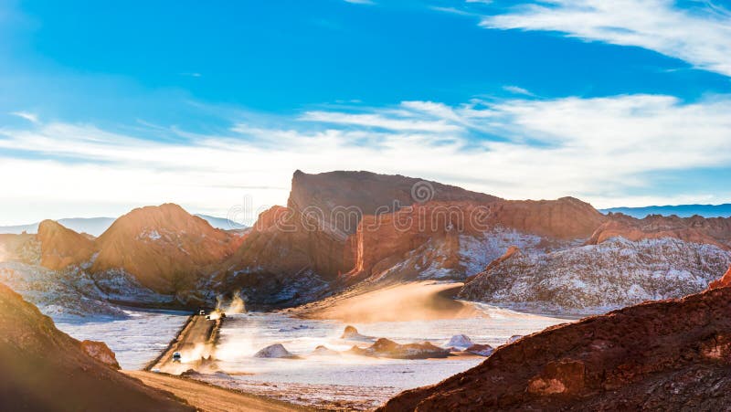 Road through the Moon Valley, Atacama Desert, Chile Stock Image - Image ...