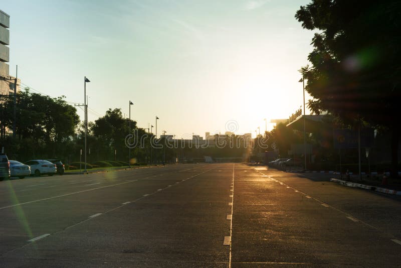 On the Road the Morning Sun. Stock Photo - Image of people, road: 81388484