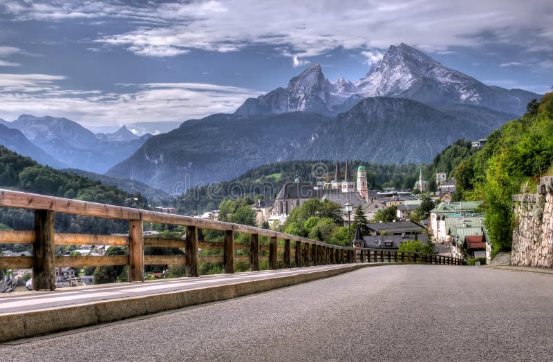 Road and mountain resort stock image. Image of koenigsee - 29124469