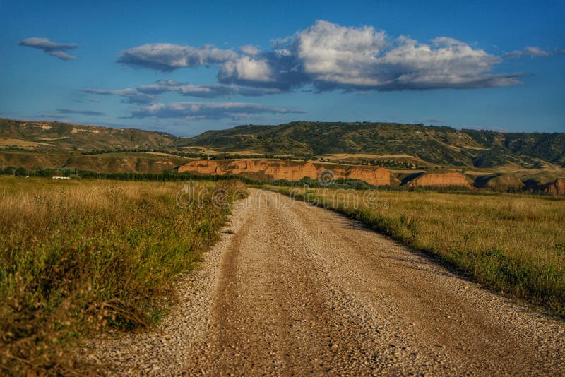 Road on the Mountain in the Rural Area Stock Image - Image of village ...