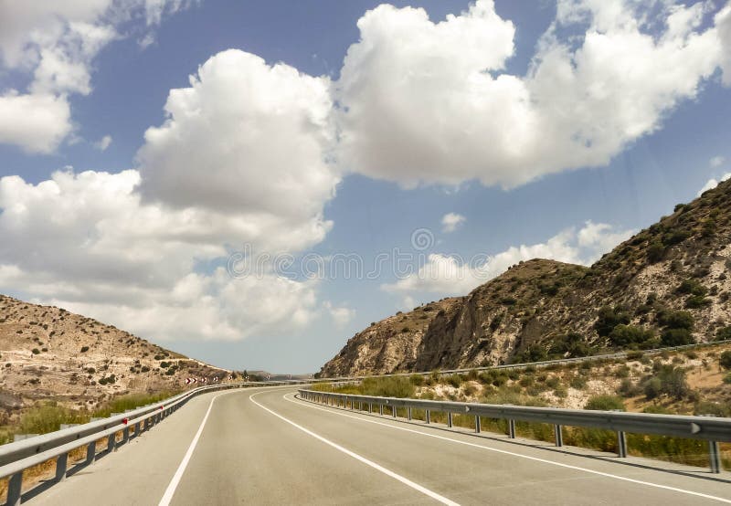 Road with clouds stock image. Image of cyprus, mountains - 112055647