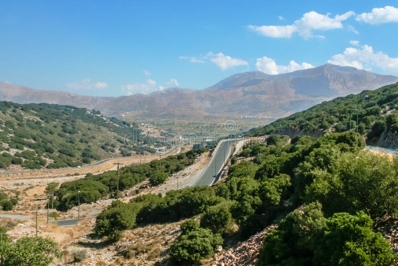 Road in the Mountains on the Island of Crete Stock Image - Image of ...