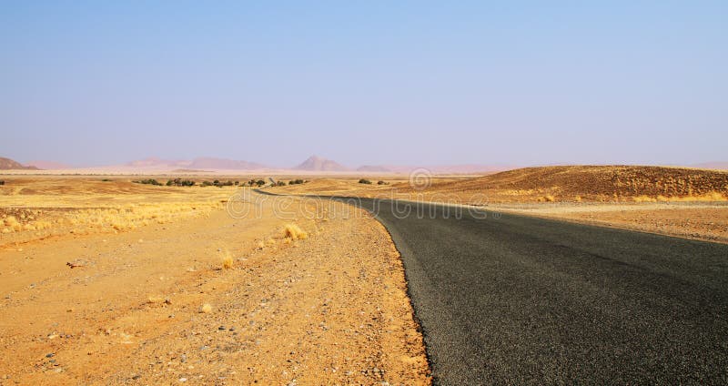Namib Desert - Road through Desert of Namib in Namibia Stock Image ...
