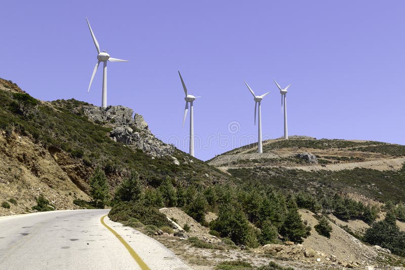 Windmill on the Mountain stock photo. Image of autumn - 80177916