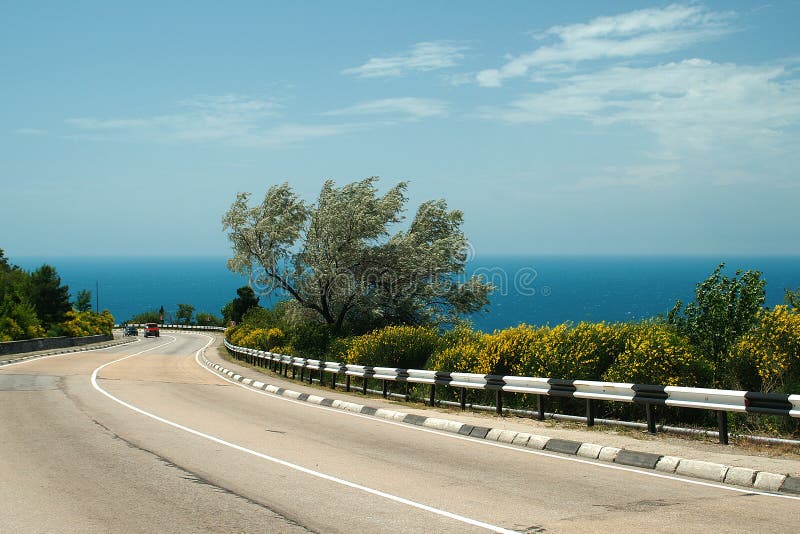 Road near the sea stock photo. Image of travel, horizon - 12973446