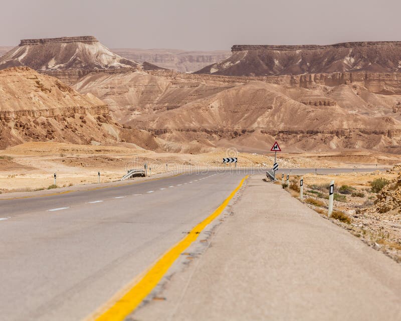 Road through the Negev Desert Stock Photo - Image of national, park ...