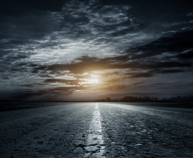 Night Road stock image. Image of land, forest, multiple - 27059725