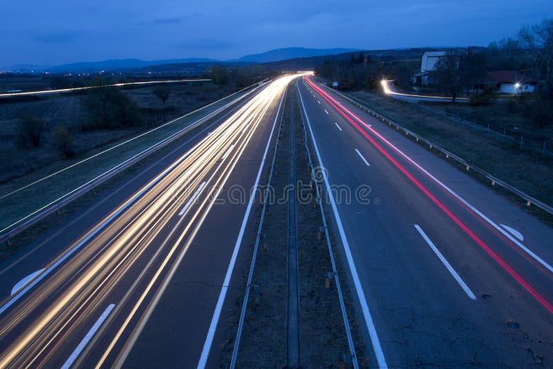 Road on night and lights stock photo. Image of night - 167278264