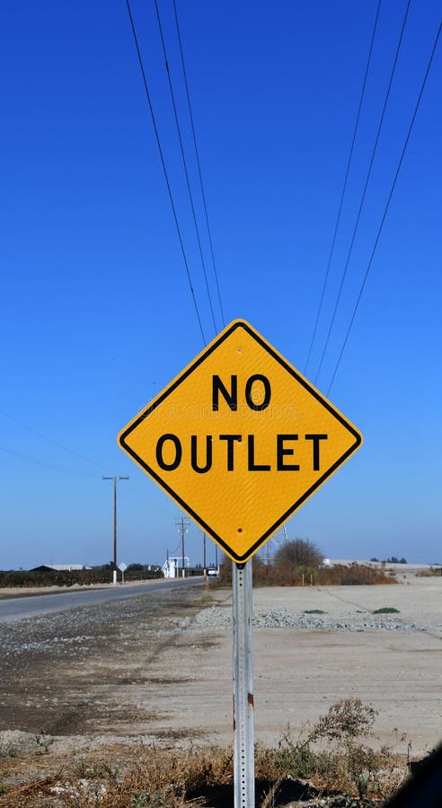 Road with a no outlet sign stock photo. Image of season - 144335116