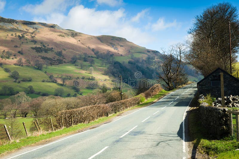 Road through the North Wales Countryside Stock Image - Image of ecology ...