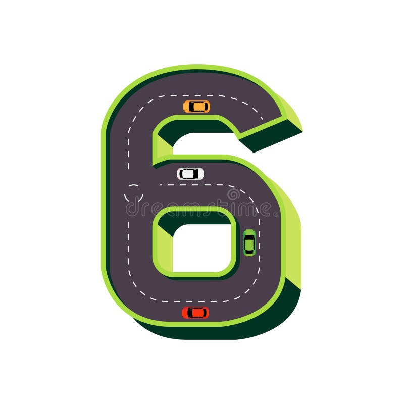 The Road Number stock vector. Illustration of font, math - 78594387