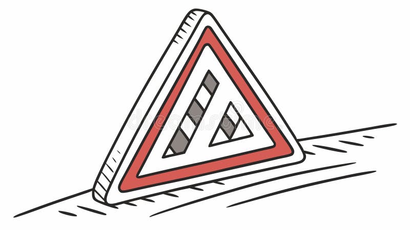 Road Obstruction or Hazard Ahead, Triangular Warning Sign Vector ...