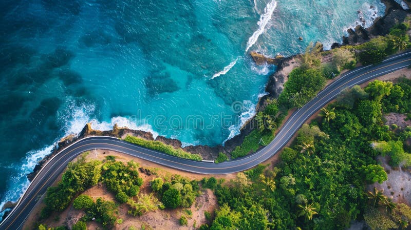 Road on the Ocean Shore Top View Stock Image - Image of beach, shore ...
