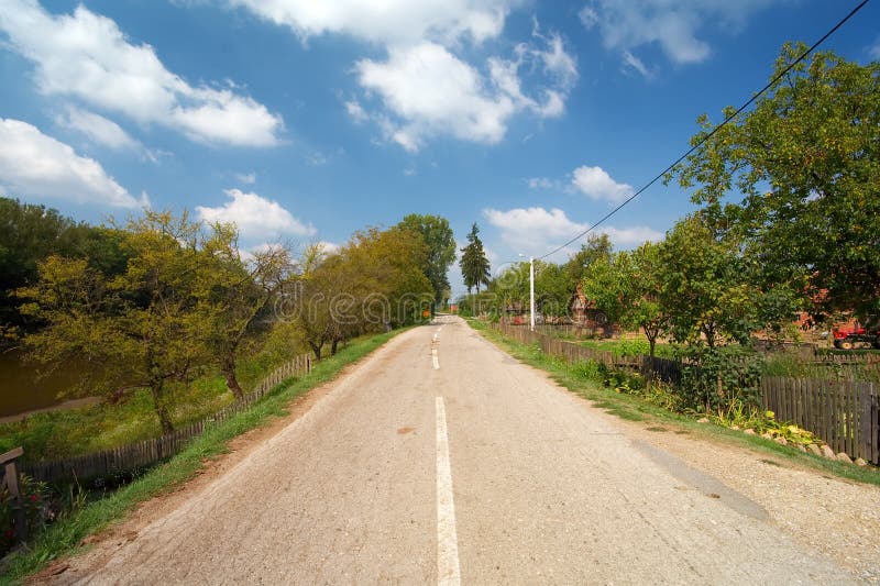 Road in old village stock image. Image of village, wood - 3641177