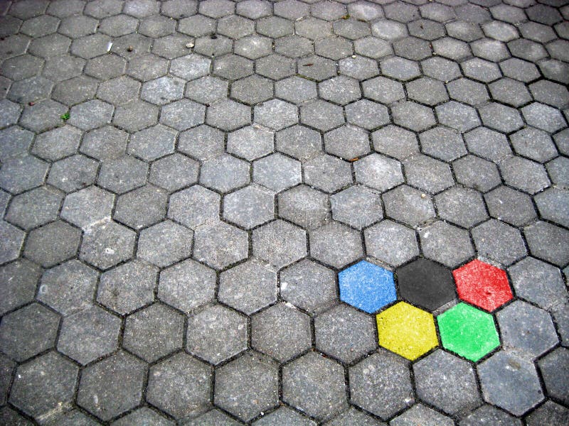 Road in the Olympic colors stock image. Image of green - 25661479