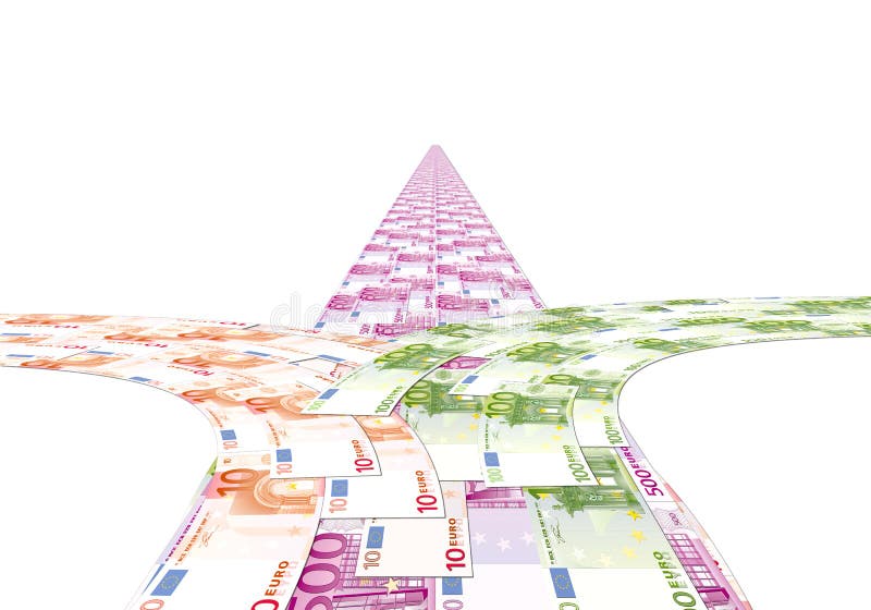The Road Out of the Money, the Choice of Path Stock Illustration ...
