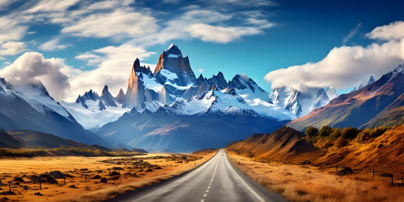 Road Outside the City Against the Backdrop of a Mountain Landscape ...