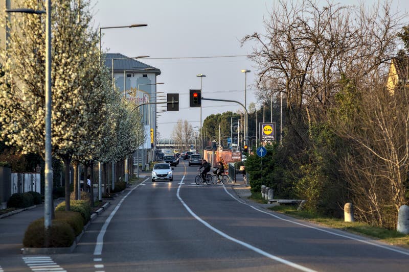 Road in the Outskirts of an Italian Town at Sunset Editorial Stock ...