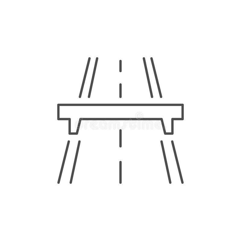 Road and Overpass Line Icon Stock Vector - Illustration of icon, route ...