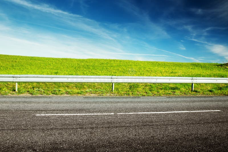 Road Panorama on Sunny Spring Evening Stock Image - Image of dandelions ...
