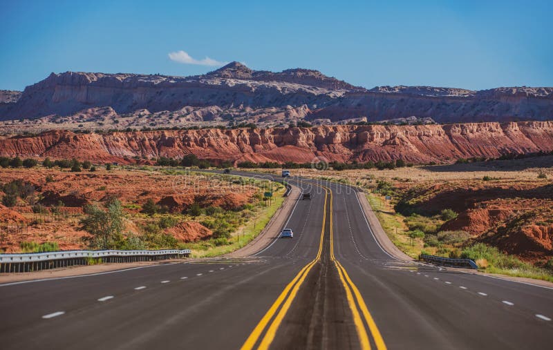Road Panorama on Sunny Summer Day. Traveling Theme. Stock Photo - Image ...