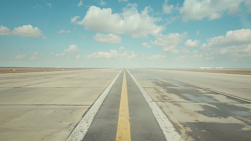 Road Parallel To Airport Runway Stock Illustration - Illustration of ...
