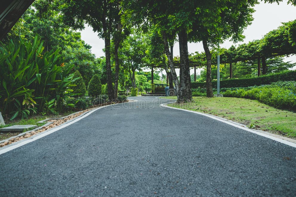 Road in the Park Overcast Sky Period Stock Image - Image of famous ...