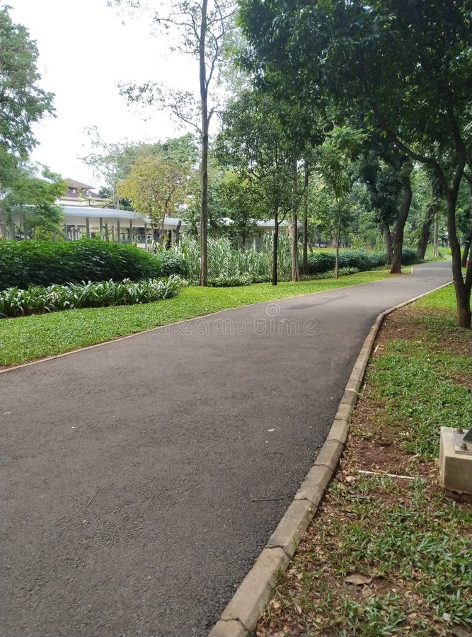 Road Park for Running People Can Use Stock Photo - Image of sidewalk ...