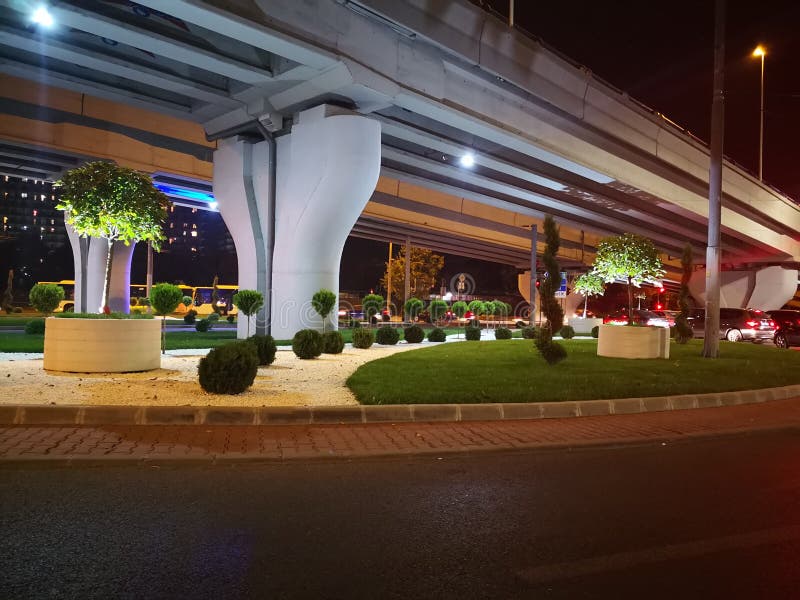 On the road stock photo. Image of park, bridge, night - 129110664