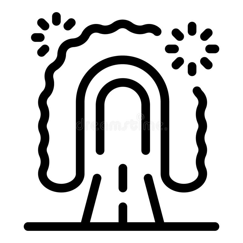 Road Passing Under Archway Decorated with Festive Fireworks Stock ...