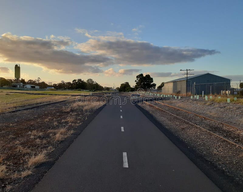 Road Path Horizon Sky Clouds Sunset Stock Photo - Image of track, dawn ...