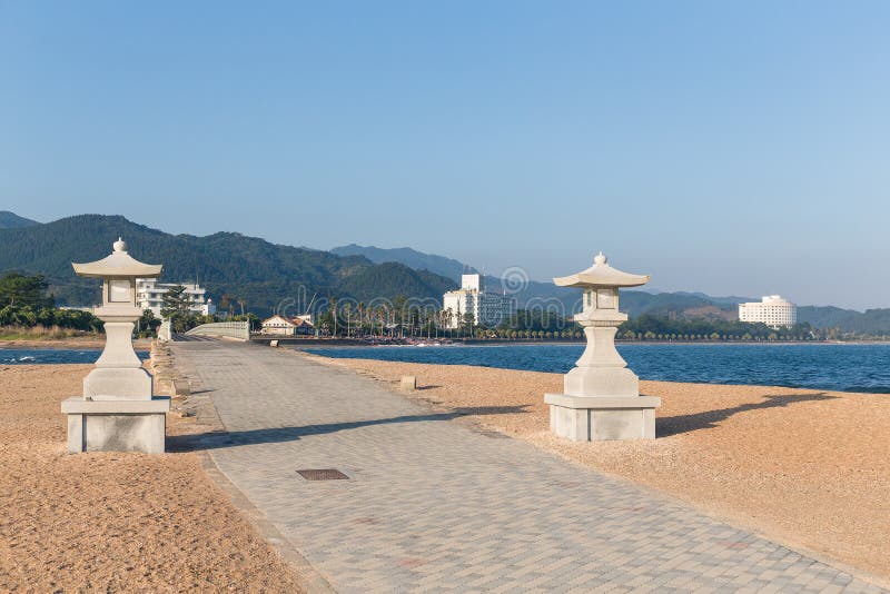 Road Path with Stone Lantern Stock Image - Image of decoration, path ...