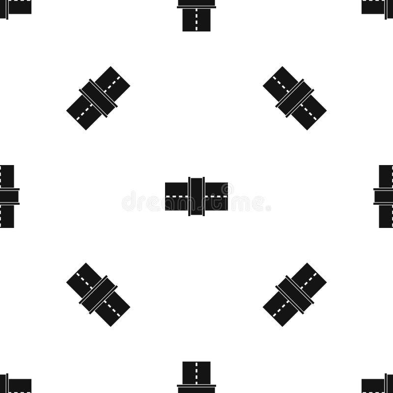 Road Pattern Seamless Black Stock Vector - Illustration of crossroad ...