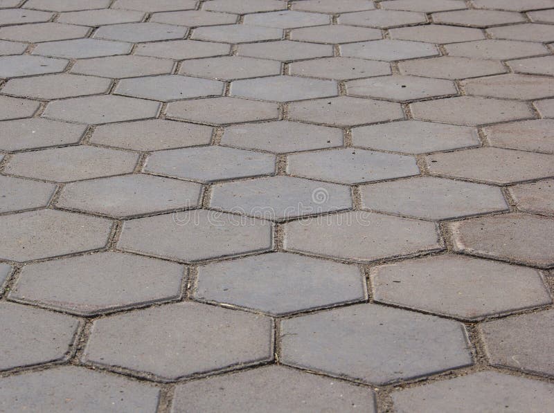 The Road is Paved with Hexagonal Paving Tiles Stock Photo - Image of ...